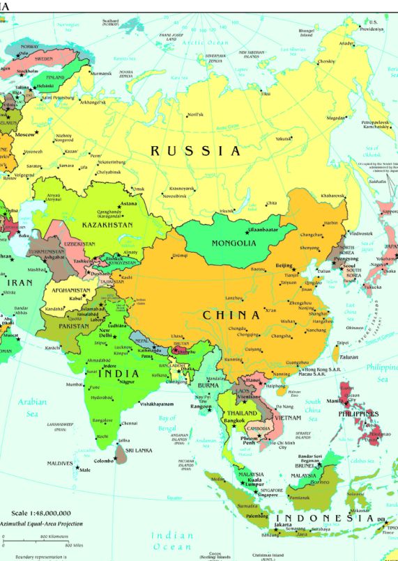 Lais Puzzle - Landkarte Asien 500 & 1.000 Teile